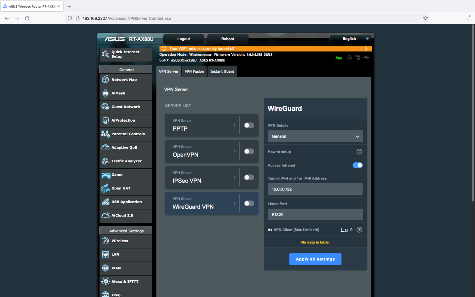 Configure VPN for an ASUS Router
