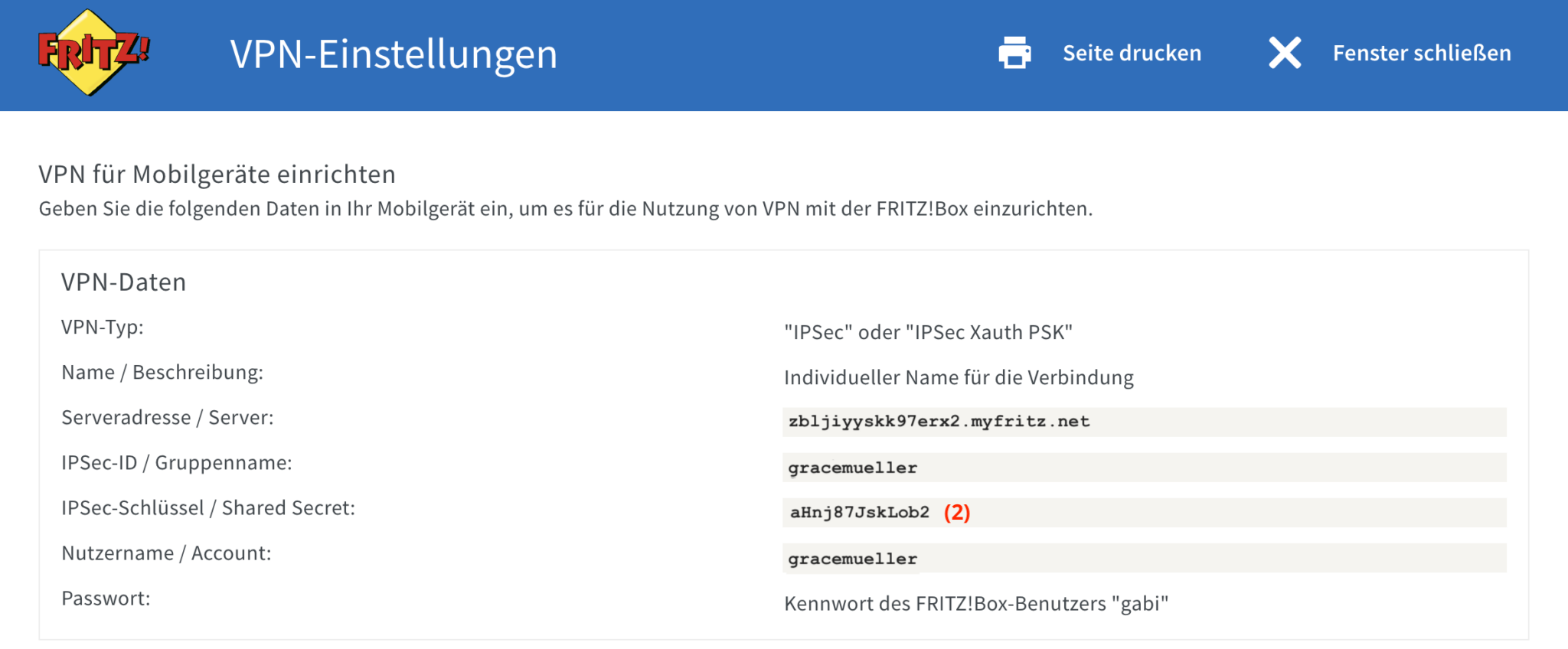 VPN für einen FRITZ!Box Router konfigurieren