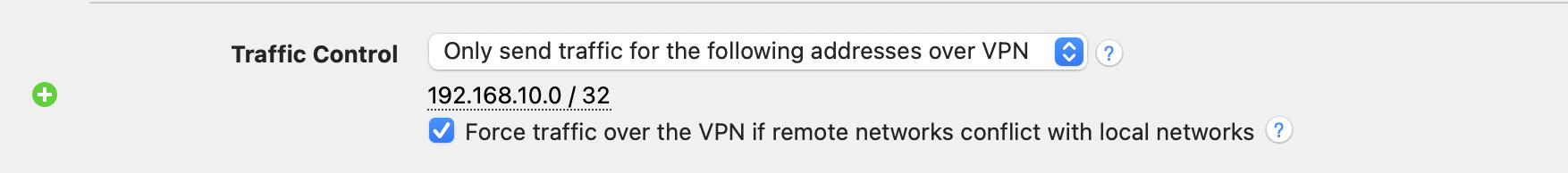 Set up Traffic Control for a VPN Connection