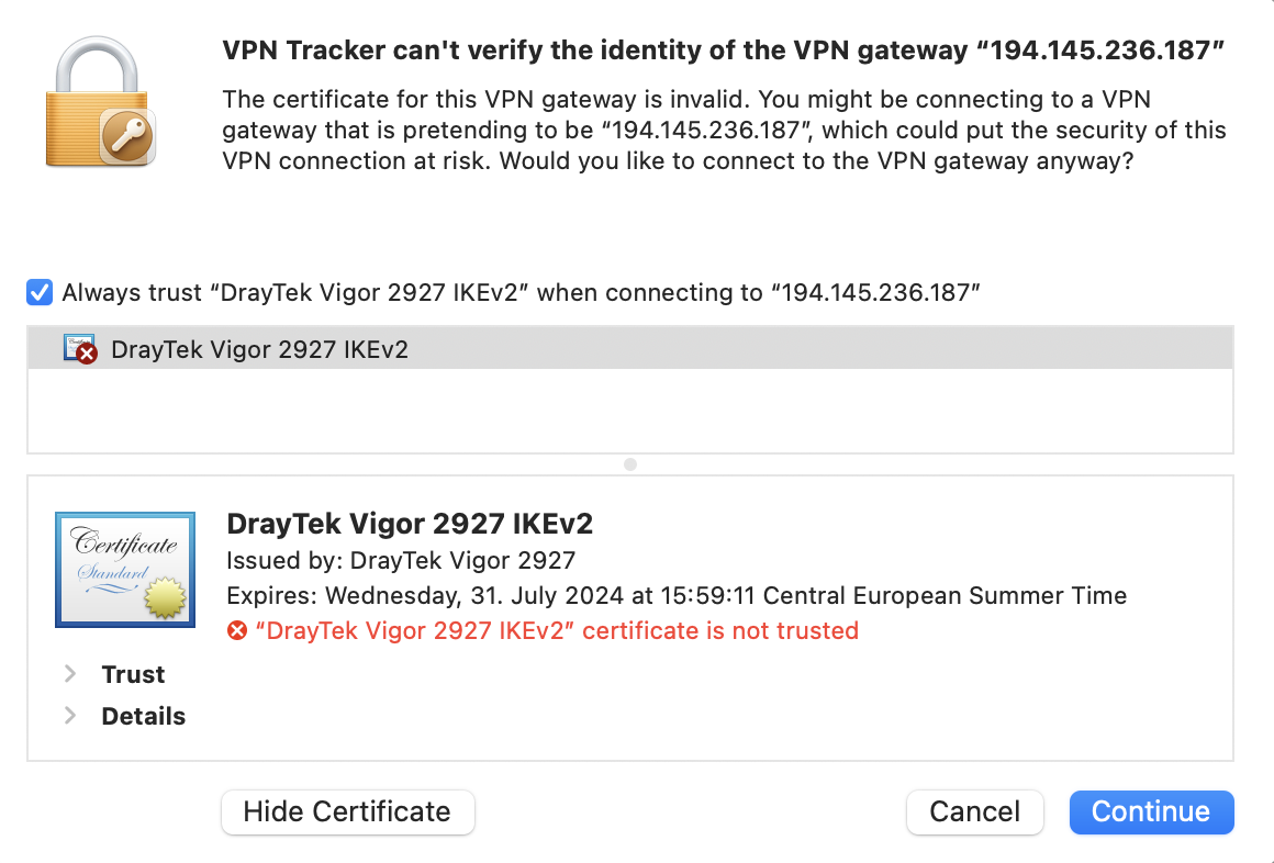 How to set up IPsec VPN for a DrayTek Vigor Router