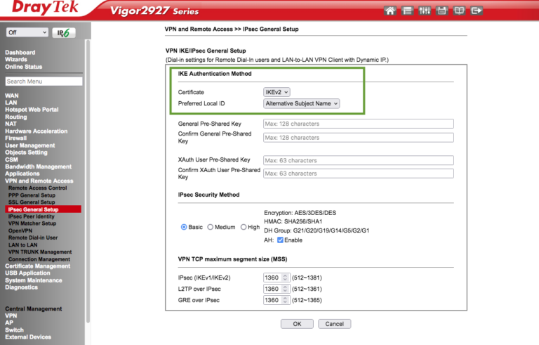 How to set up IPsec VPN for a DrayTek Vigor Router
