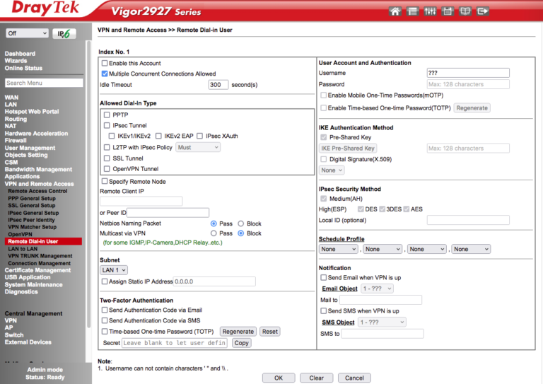 How to set up IPsec VPN for a DrayTek Vigor Router