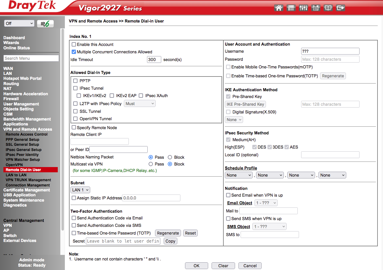 How to set up IPsec VPN for a DrayTek Vigor Router