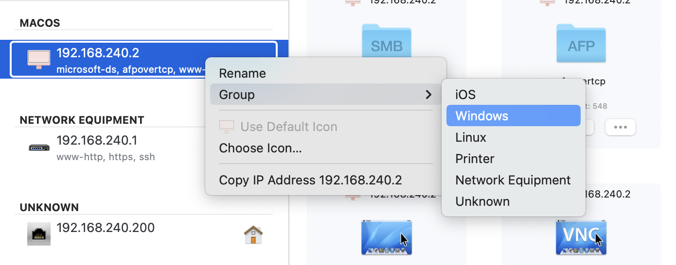Using the VPN Tracker Network Scanner