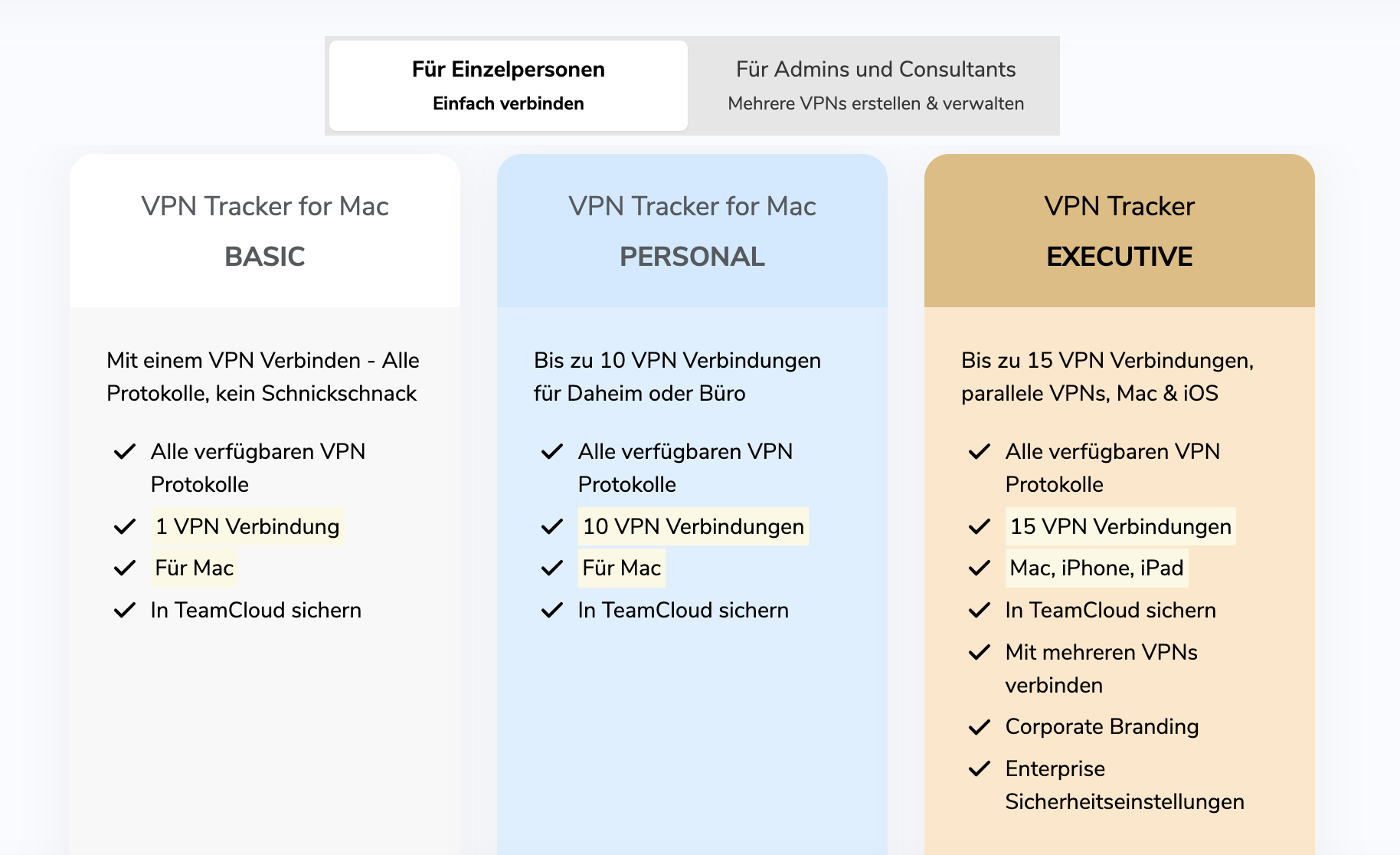 Alles zu den neuen VPN Tracker Editionen