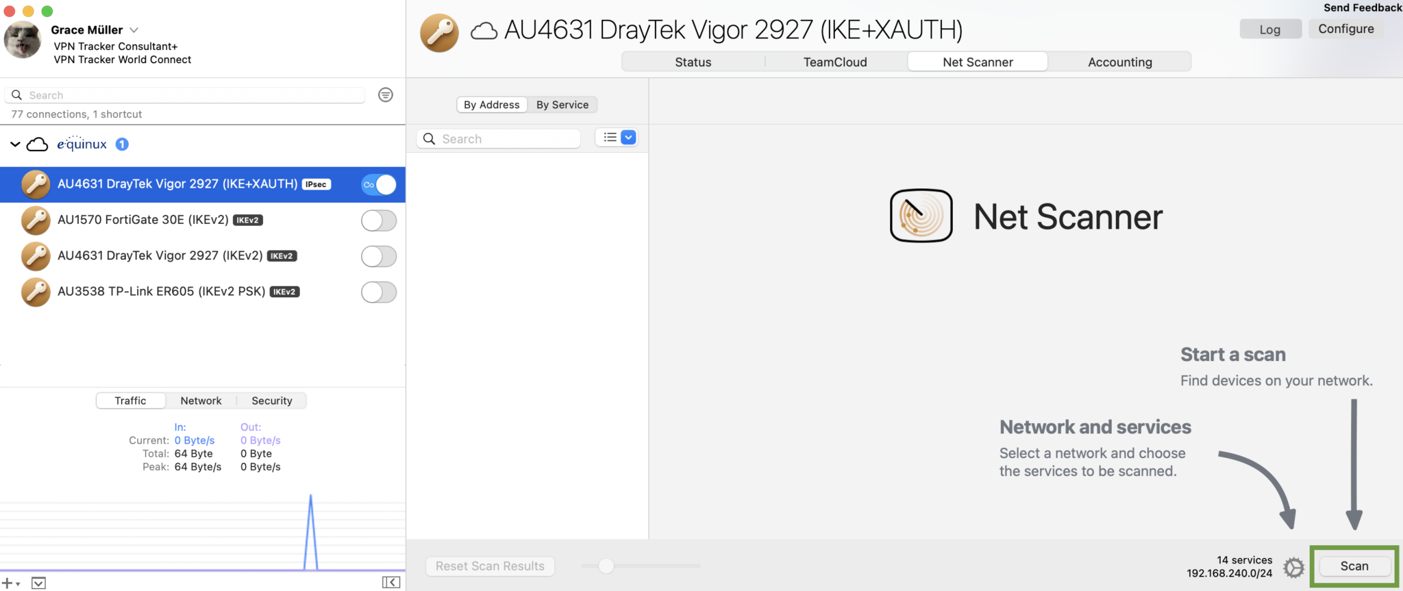 Using the VPN Tracker Network Scanner